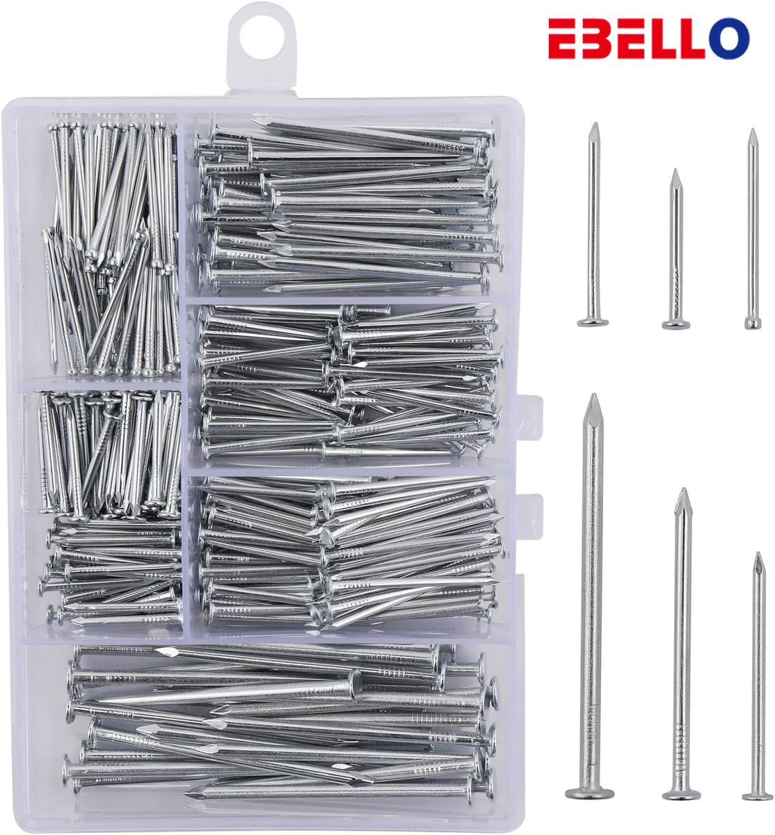 EBELLO Hardware nail sorting kit, picture nails, galvanized nails, sma ...